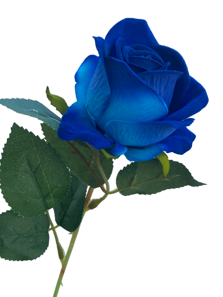 Blue Sara Mini Velvet Rose | Silk Studio