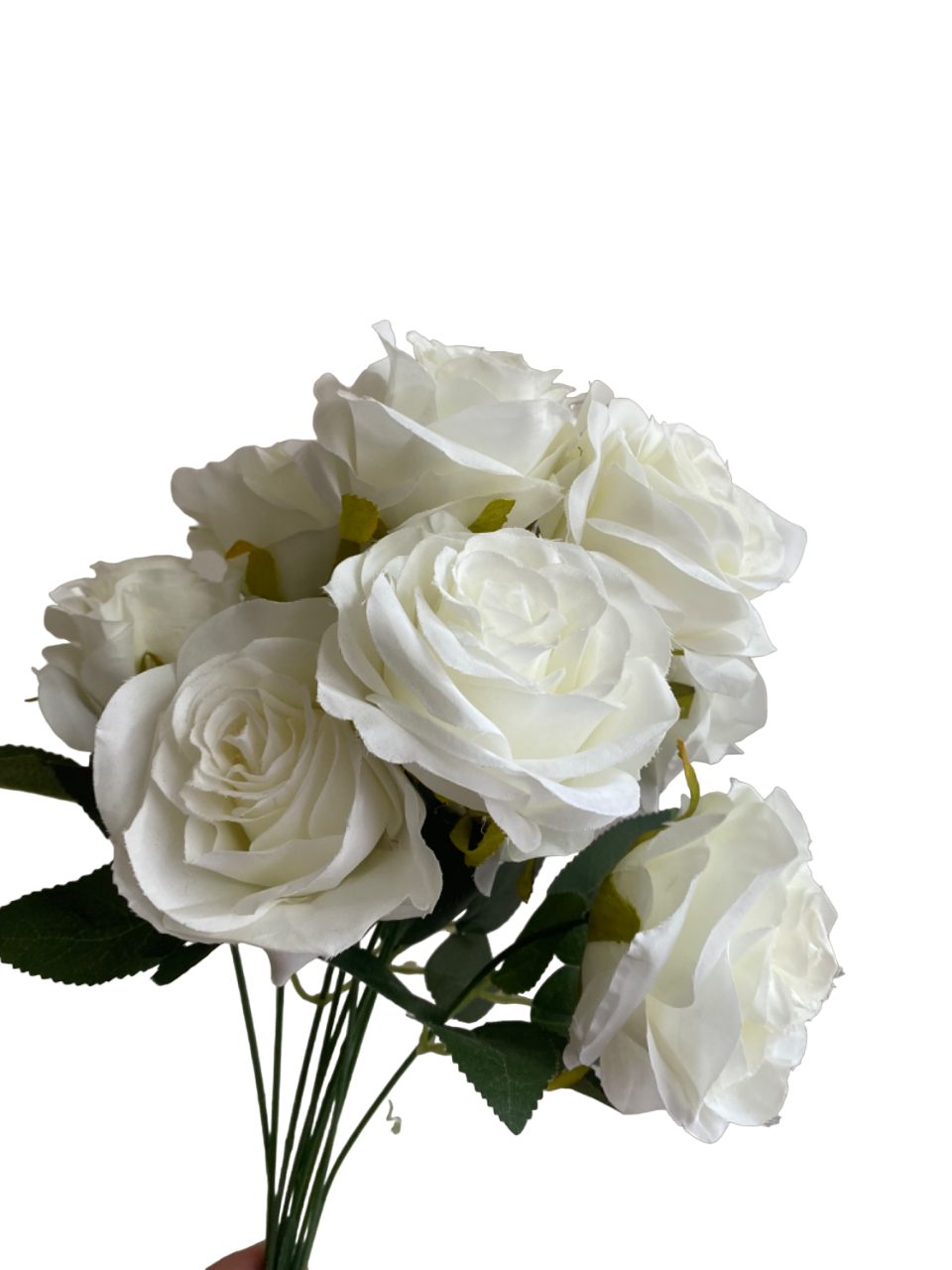 White Daria 10-Head Silk Rose Bunch | Silk Studio
