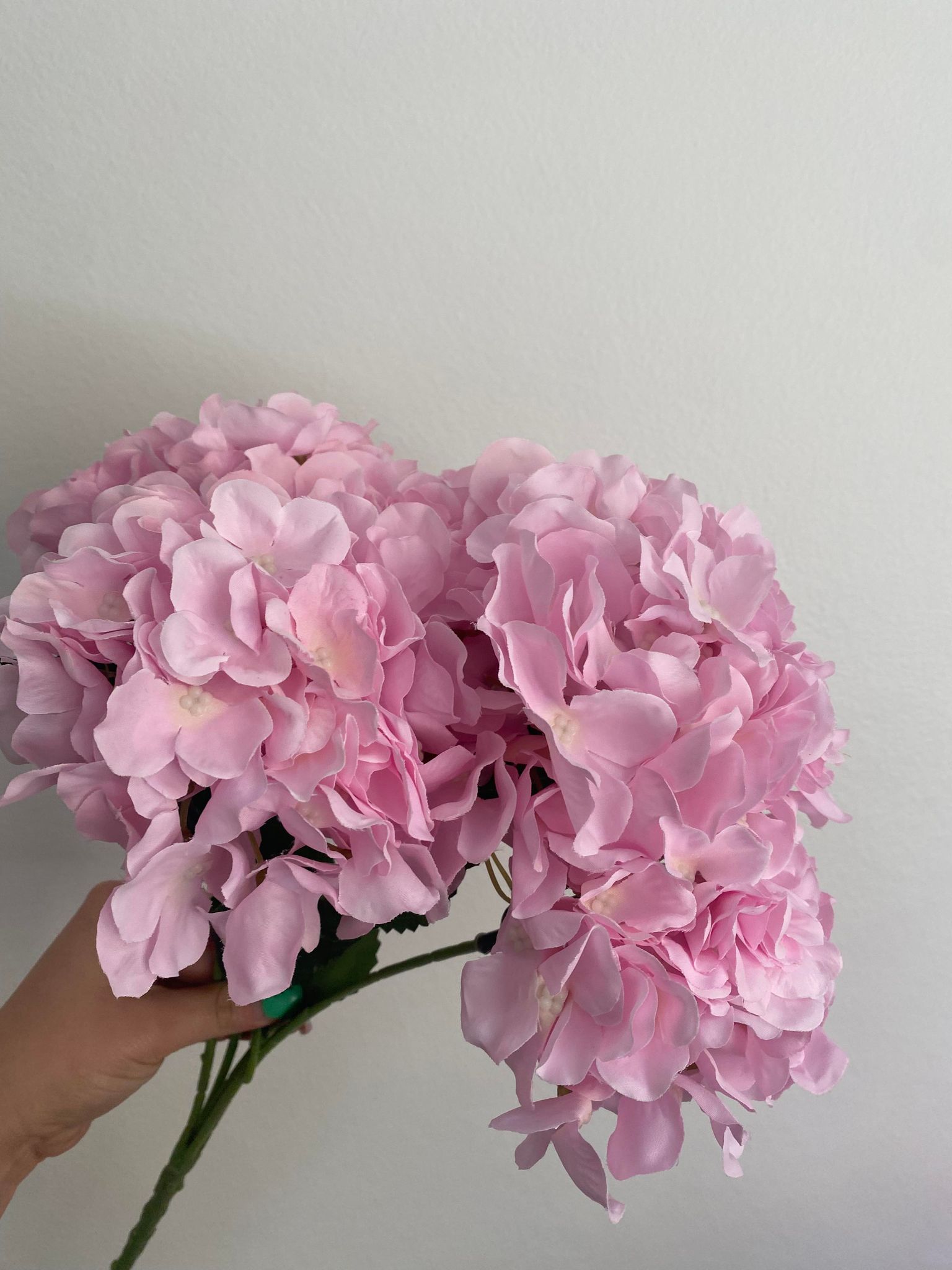 Pink Bianca 5-Head Hydrangea Bunch - The Silk Studio