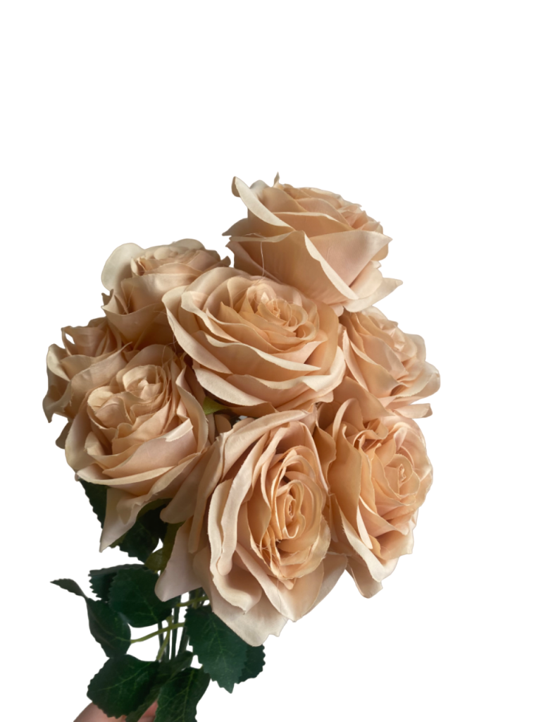 Caramel Daria 10-Head Silk Rose Bunch | Silk Studio