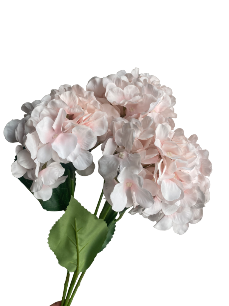 Light Pink Bianca 5-Head Hydrangea Bunch | Silk Studio