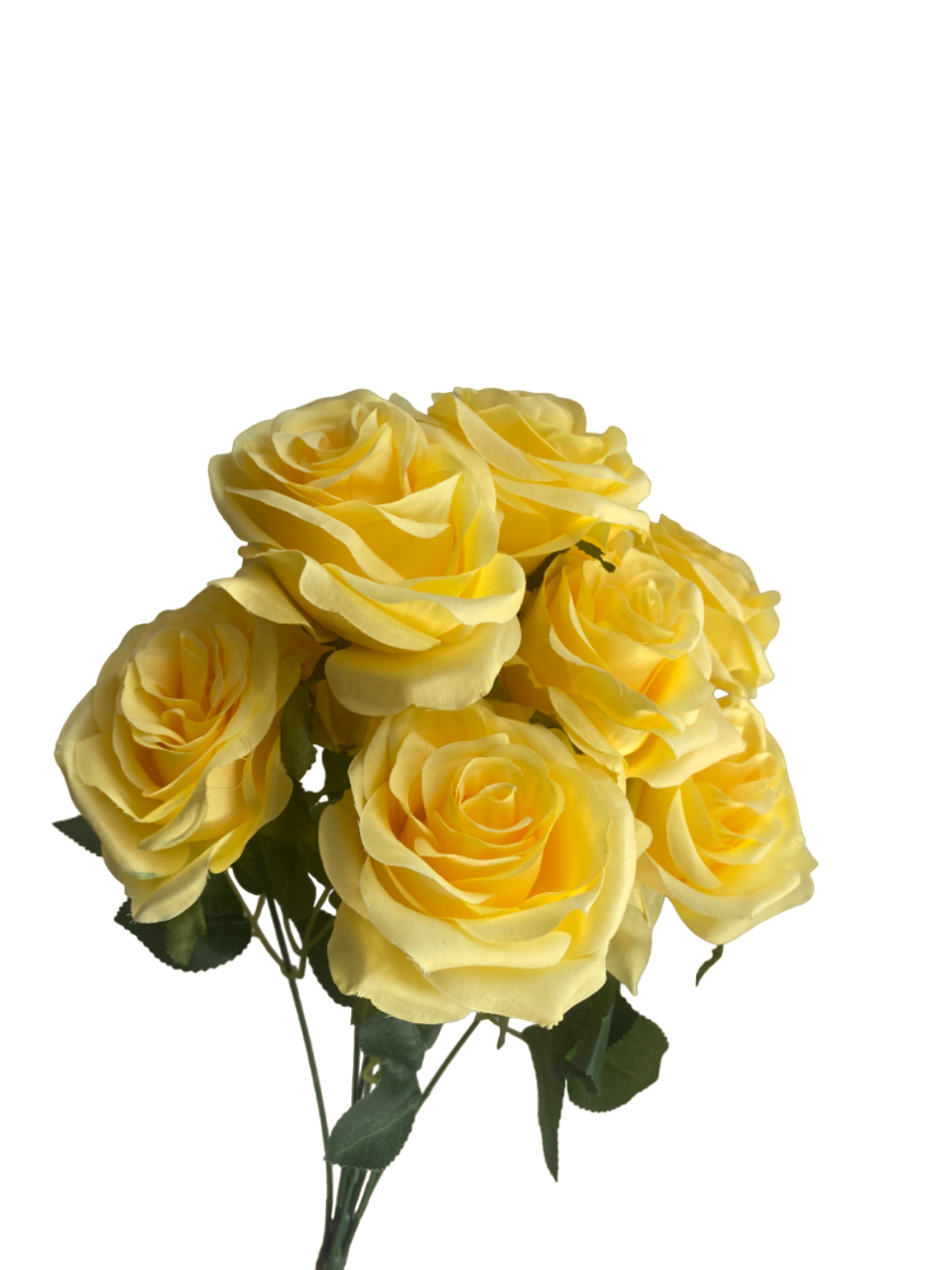 Yellow Daria 10-Head Silk Rose Bunch | Silk Studio