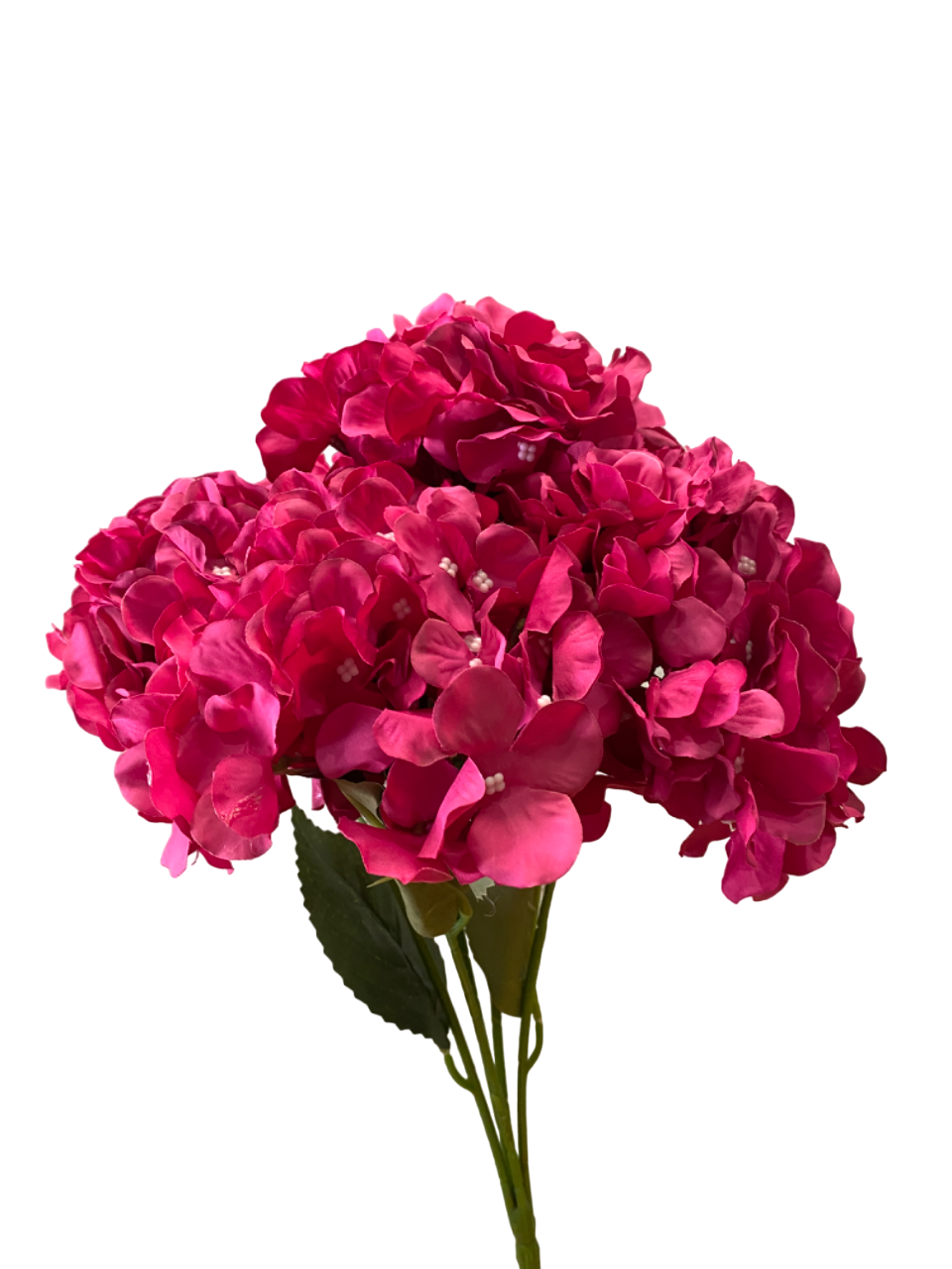 Hot Pink Bianca 5-Head Hydrangea Bunch | Silk Studio